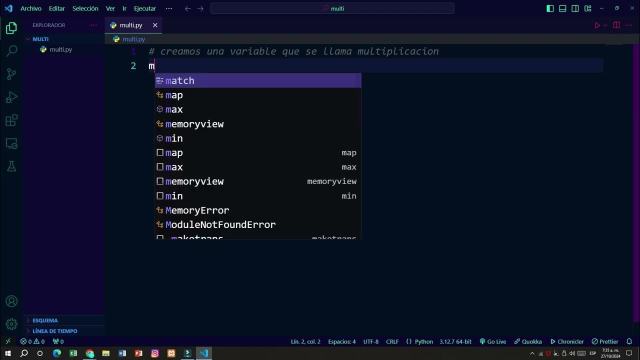 MULTIPLICACION EN PYTHON - YouTube