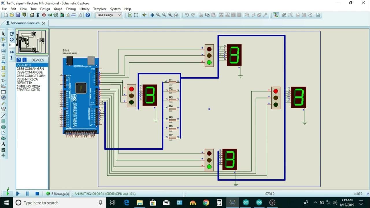 Arduino Base 4 way Traffic Light Control System Traffic Signal proteus Project with Arduino Code ...