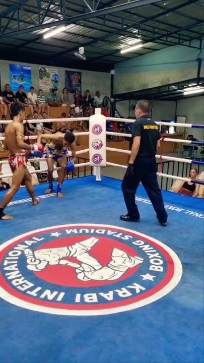 low kick timing !! Muay thai fight at krabi International boxing stadium - YouTube