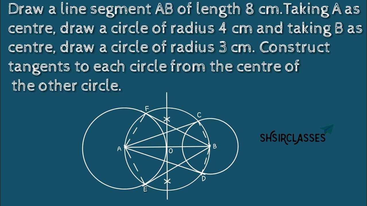 Draw a line segment AB of length 8cm.Taking A as centre, draw a circle ...