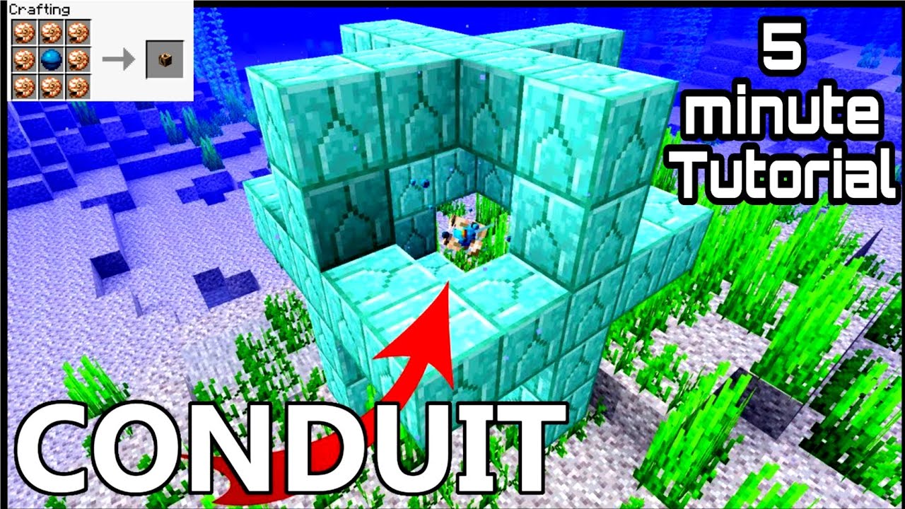 How to make conduit in Minecraft ... Full tutorial in 5 minutes ...
