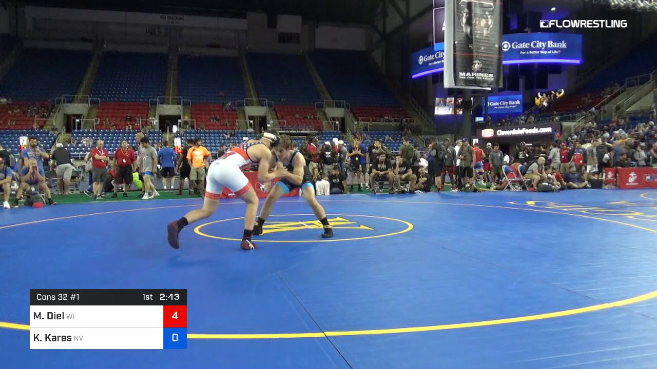 170 Lbs Cons 32 1 Mason Diel Wisconsin Vs Karter Kares Nevada - YouTube
