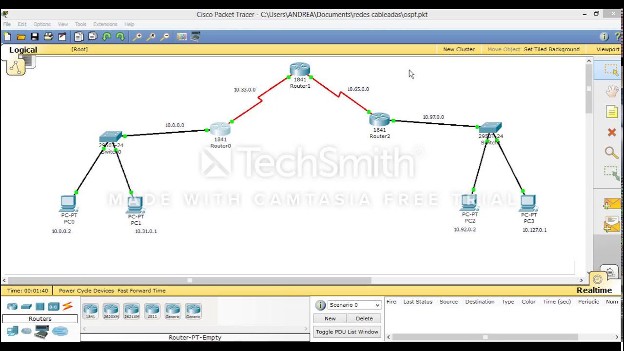 enrutamiento y configuracion cisco packet tracer ospf - YouTube