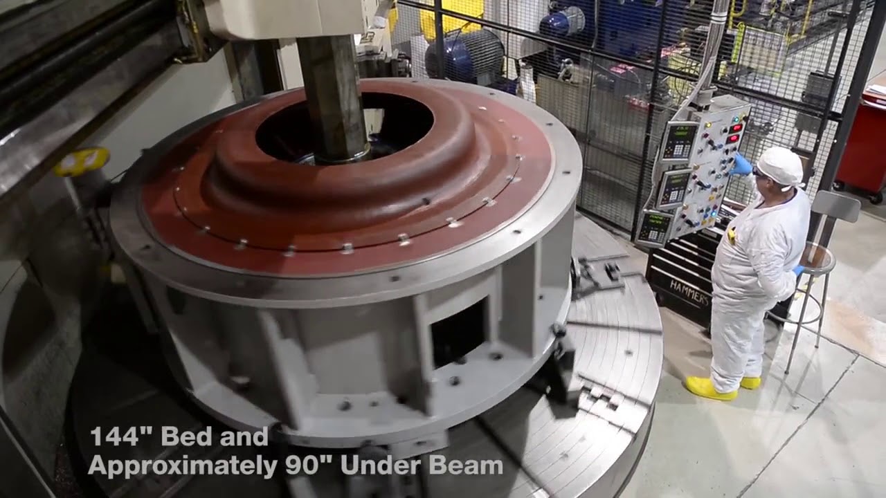 Framatome Vertical Turning Lathe (Vertical Boring Mill) - YouTube