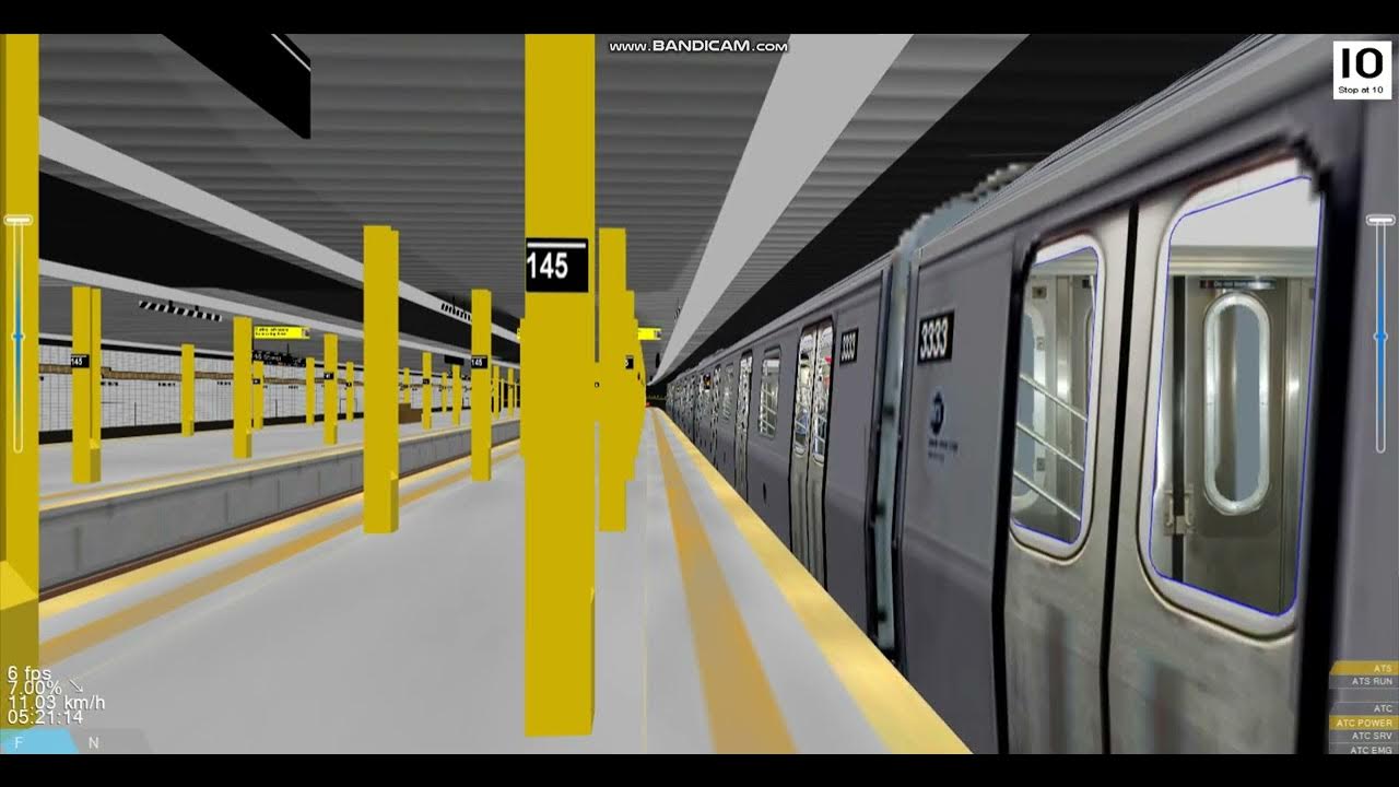OpenBVE R160B R179A Alstom D train arriving & departing at 145th Street - YouTube