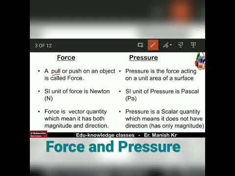 What is Force and Pressure. Difference between Force and Pressure - YouTube