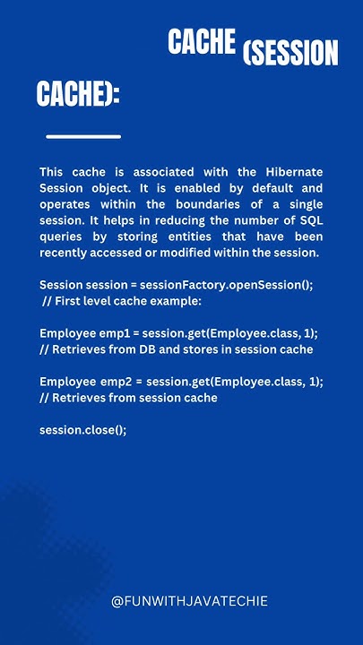 Tip for the day: Hibernate caching #firstlevel #secondlevel - YouTube