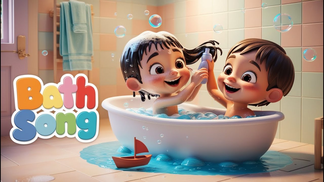Bath Song for Kids | Fun & Bubbly Nursery Rhymes - YouTube
