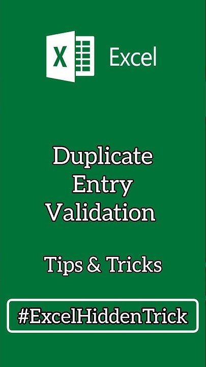 Duplicate Entry 🚫Validation In Excel. ️ & Follow @excel_gyan_ .#excel #shorts - YouTube
