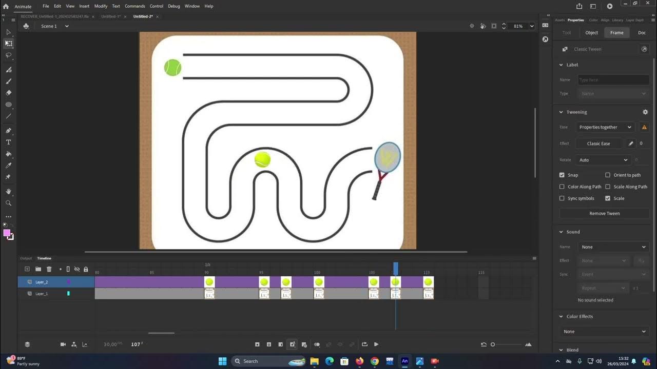 Cara Membuat Animasi Classic Tween dan Shape Tween pada Adobe Animate - YouTube