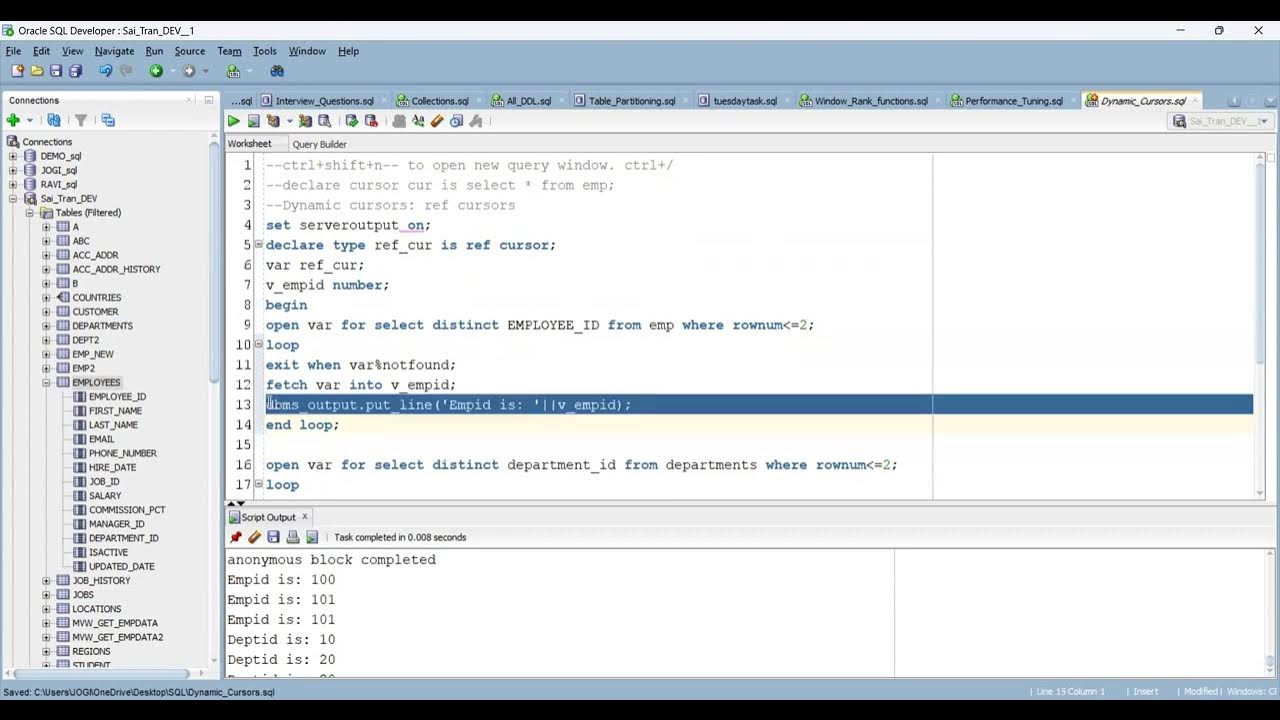 Dynamic Cursors in oracle with realtime examples - YouTube