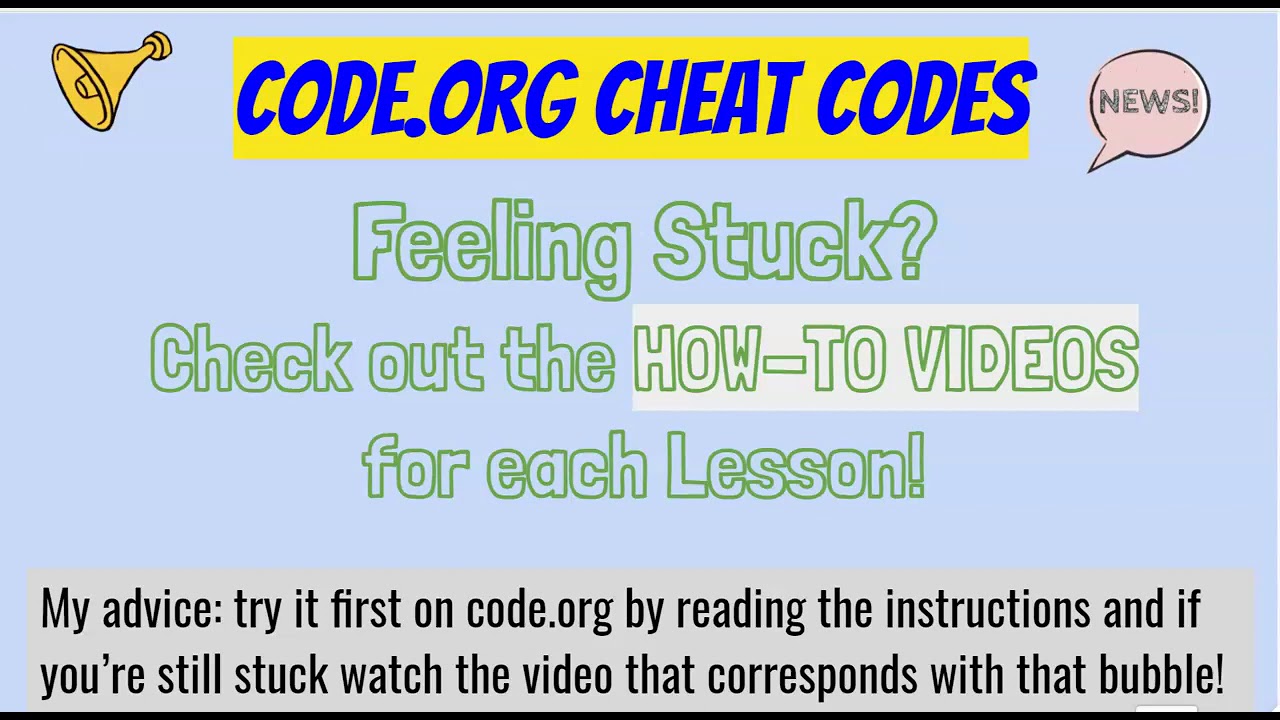 code.org Unit 3: Interactive Animations and Games ('20-'21) Cheat Codes - YouTube