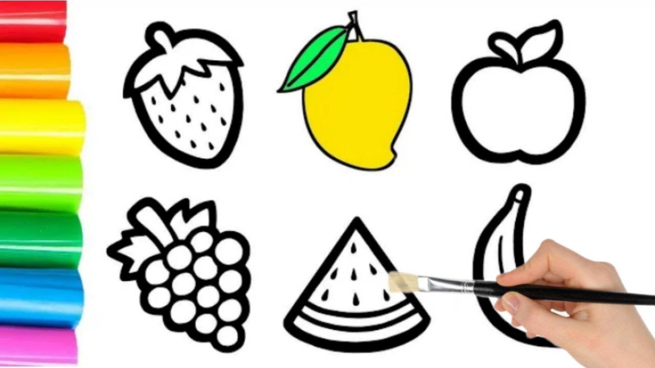 How to Draw Fruits Easy! Draw and Learn Fruits for Kids and Toddlers ...
