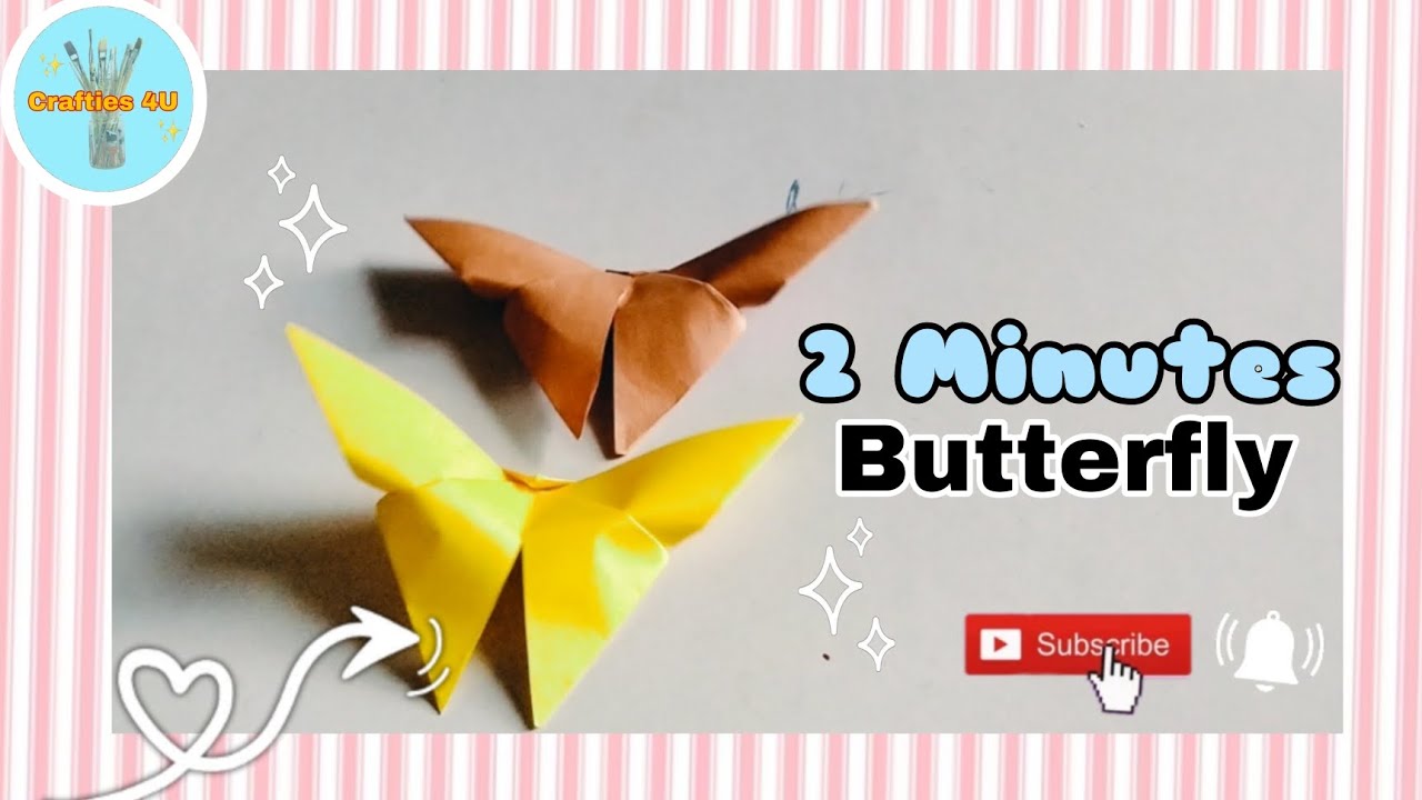easy origami Butterfly only 2 minutes...simple step by step - YouTube