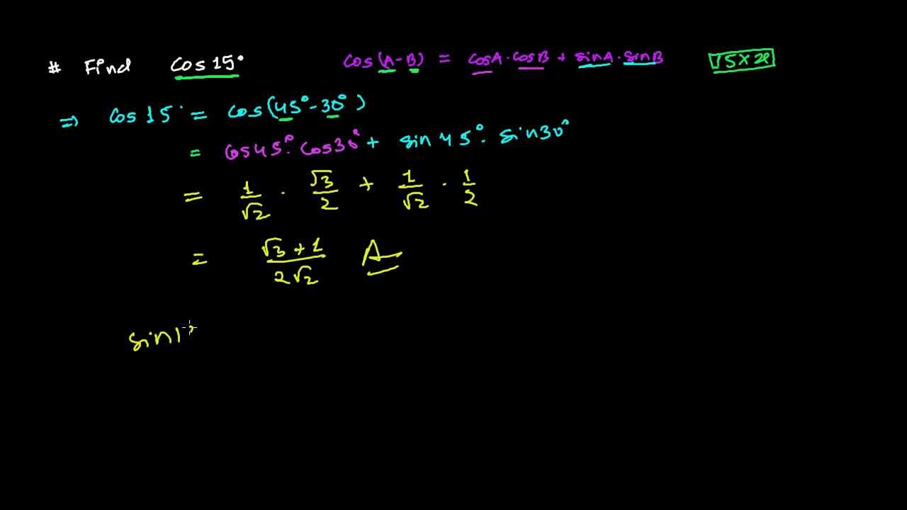 How To Find Cos15 Degree YouTube how-to-find-cos15-degree-youtube