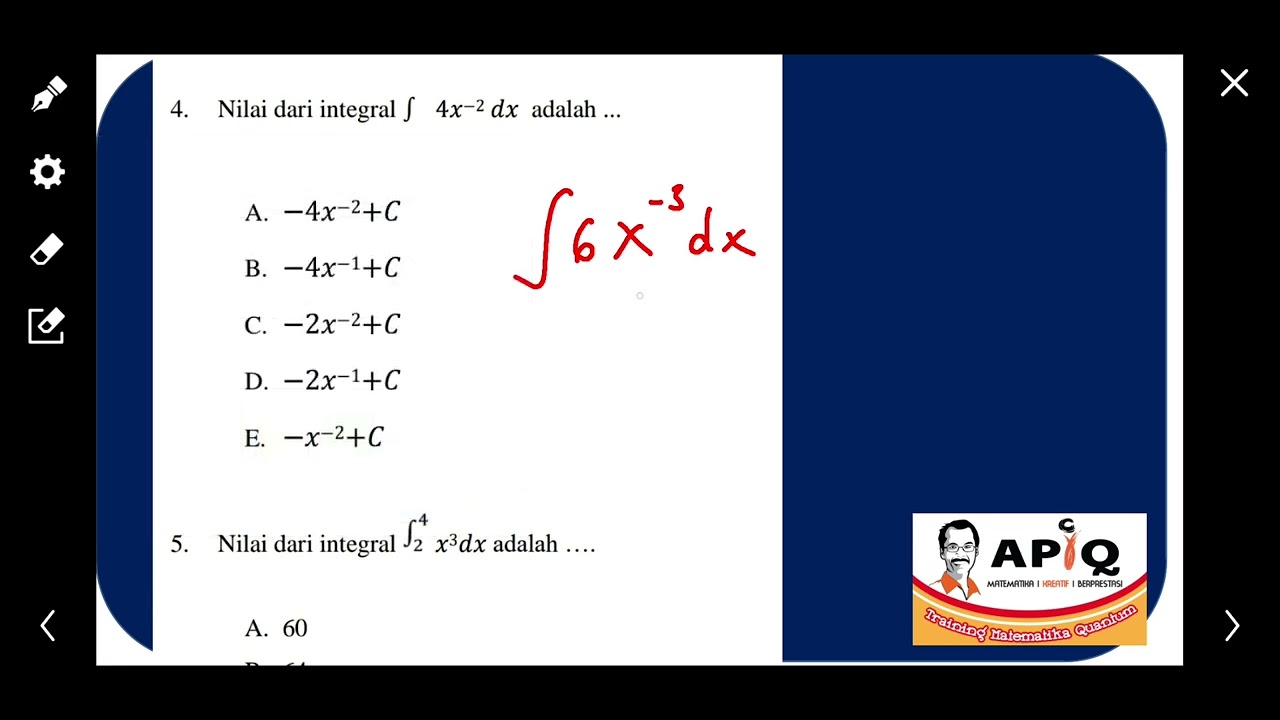 CARA MUDAH PAHAM INTEGRAL PANGKAT NEGATIF MIN - YouTube
