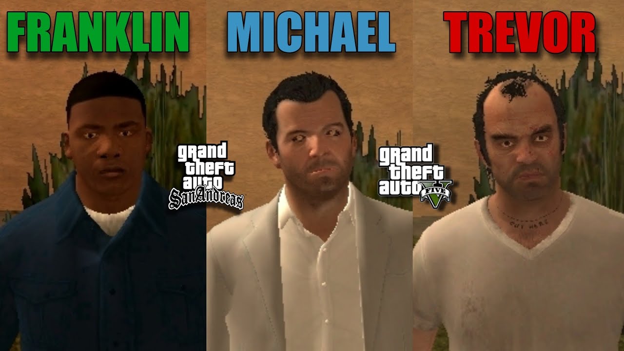 GTA5 Characters "Michael - Franklin - Trevor" | GTA SAN ANDREAS ANDROID ...