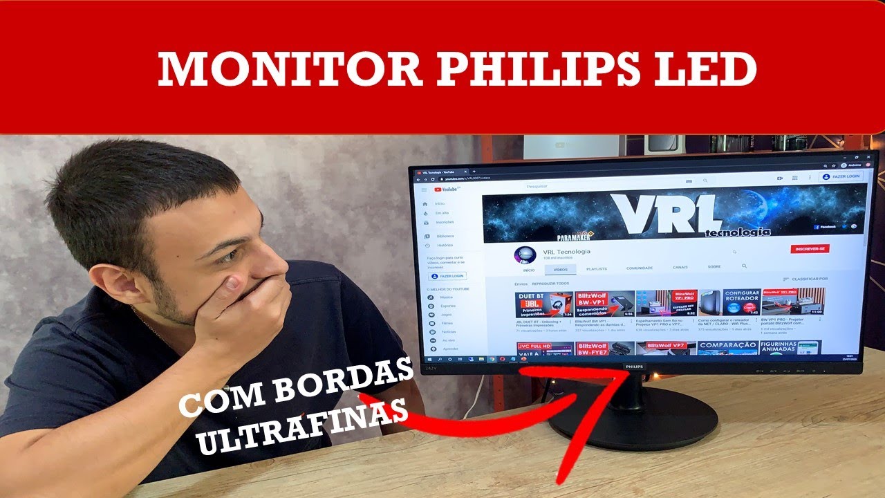 Monitor LED Philips V Line 24" - Unboxing + Primeiras Impressões - YouTube