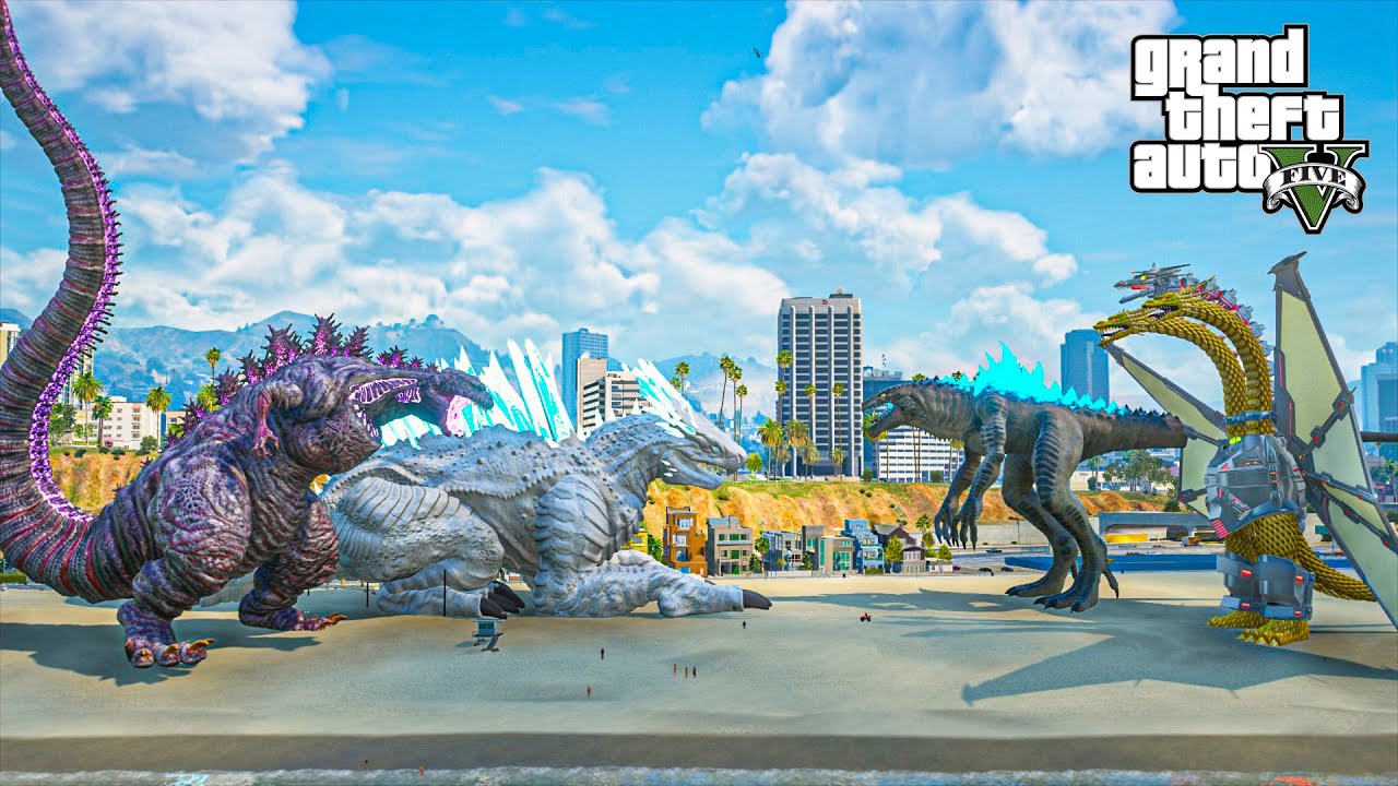 GTA 5 Mods – The Battle of Godzilla | Epic Kaiju Showdown in Los Santos ...