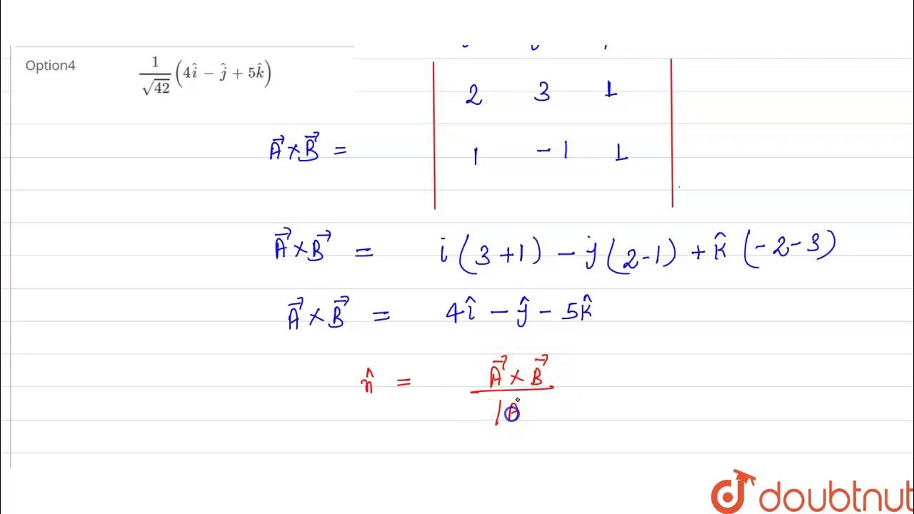 Find a unit vector perpendicular to `A=2hat(i)+3hat(j)+hat(k)` and `B ...