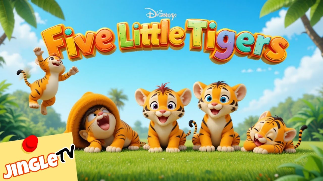 Five Little Tigers🐯 | Nursery Rhymes For Kids| kids songs and baby ...
