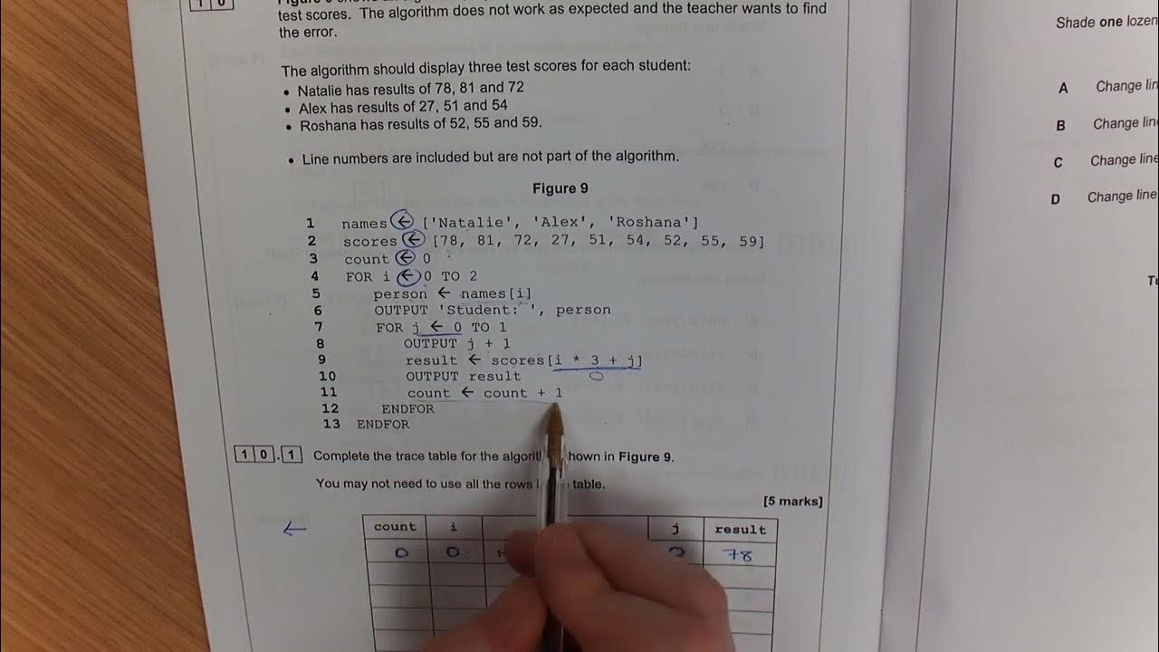 GCSE Computer Science - Practice Programming Trace Table - AQA (Video 2) - YouTube