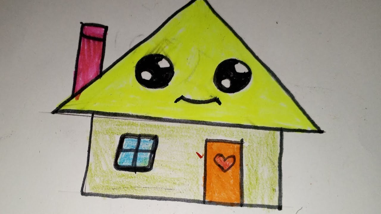 Drawing house easy step by step | how to draw a magical house with ...