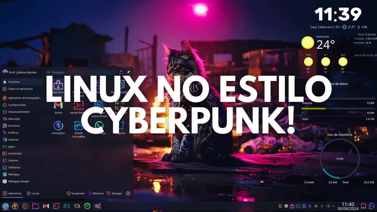 Big LINUX no Estilo CyberPunk aprenda a customizar o sistema... - YouTube