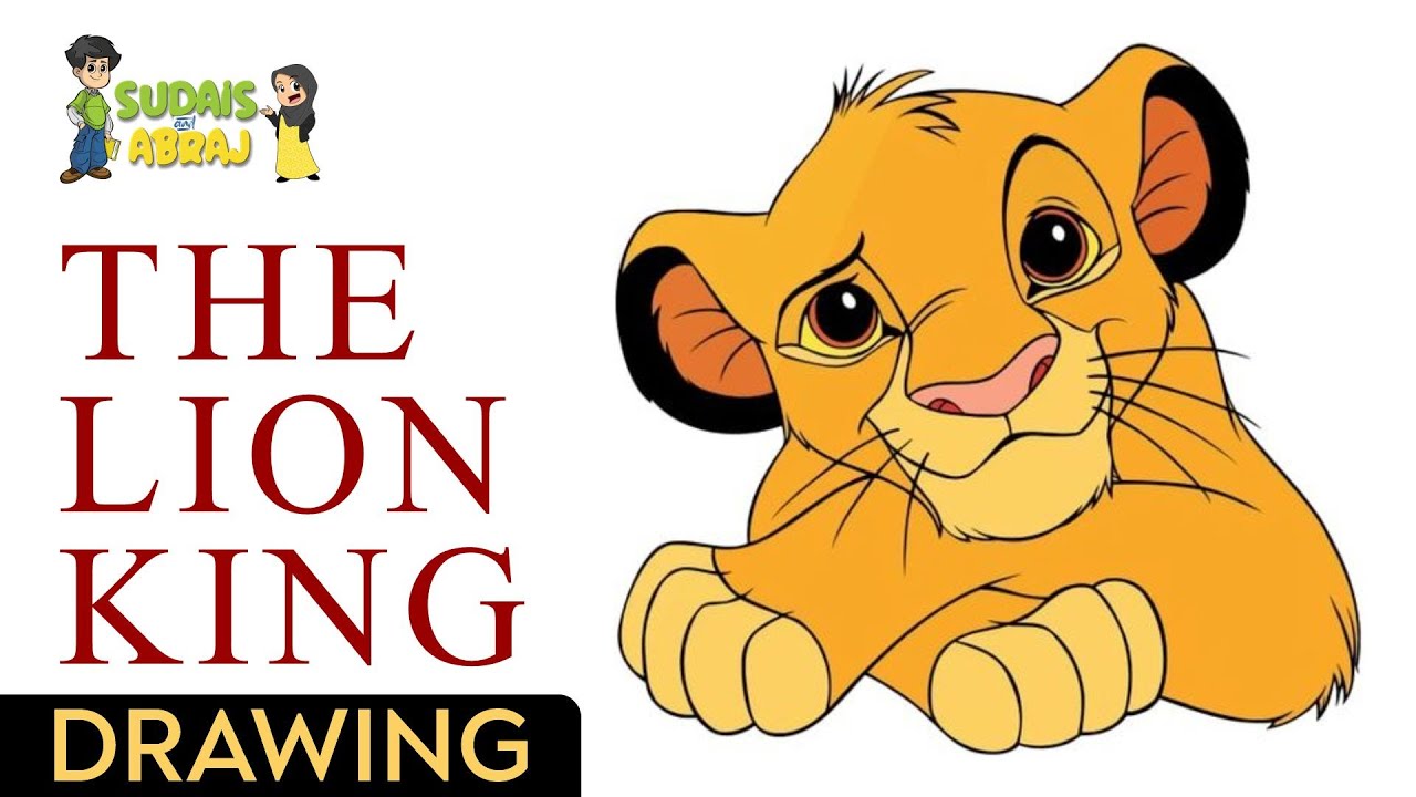 THE LION KING 🦁 | Simba | How to Draw a SIMBA The Lion King | Kids Art ...