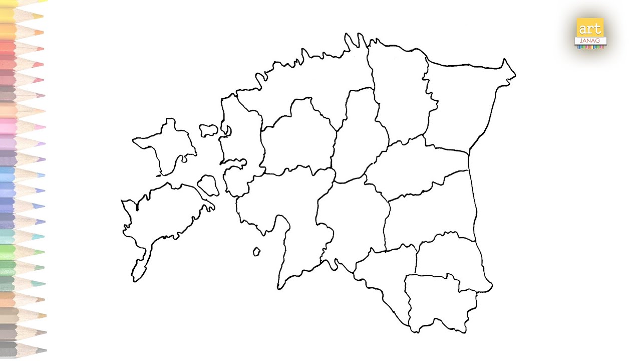 Estonia with countries map | How to draw Estonia with countries map ...