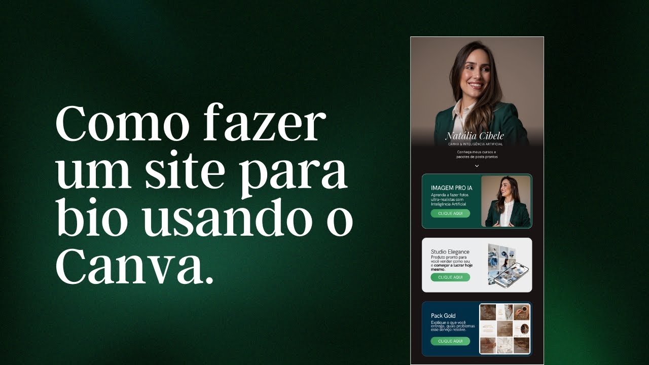 Como fazer site completo para bio usando o Canva - YouTube