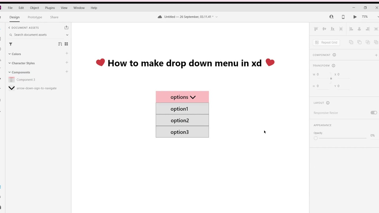 how to make drop down menu using adobe xd - YouTube