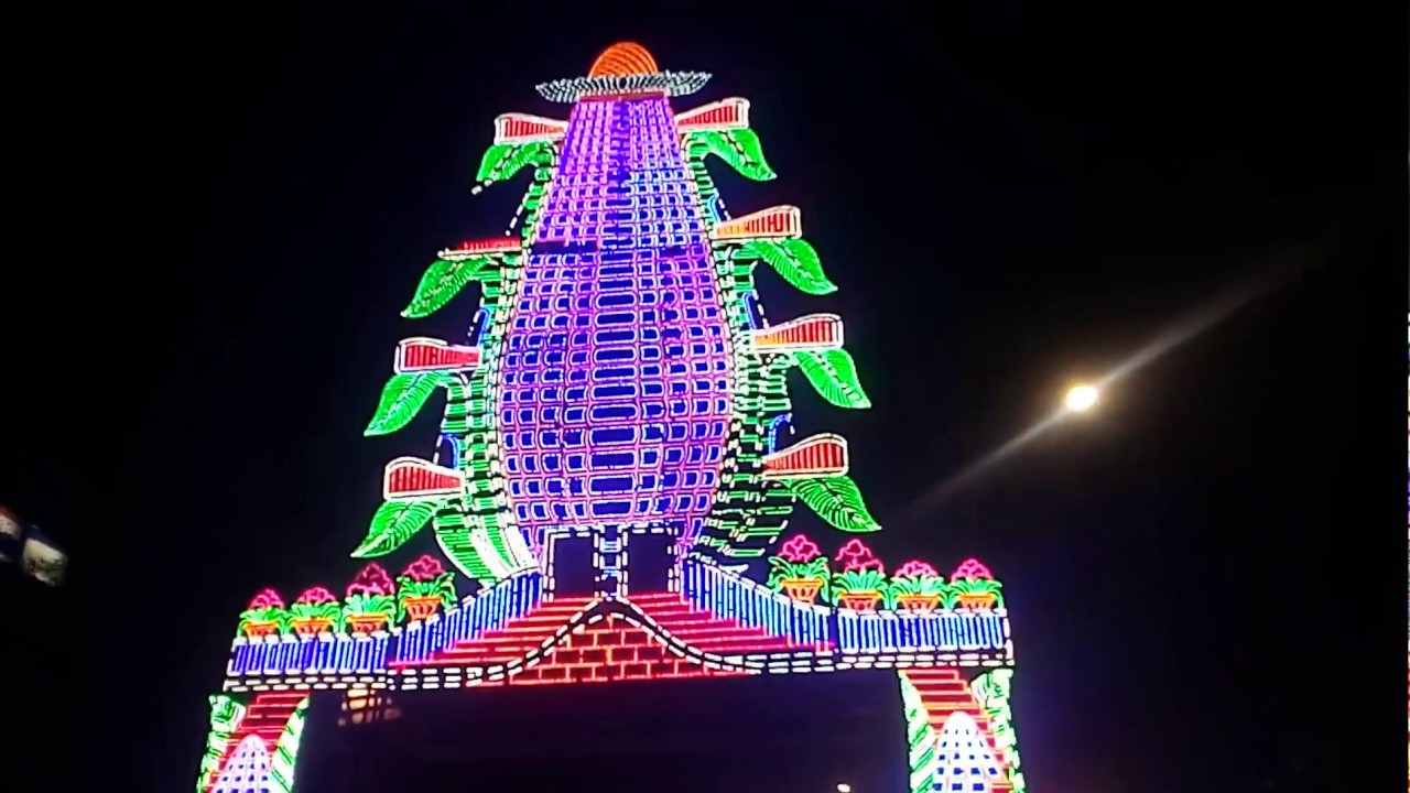 2016 DURGA PUJA PATNA | LIGHTNING | GATE | DAKBUNGLOW CHAURAHA - YouTube