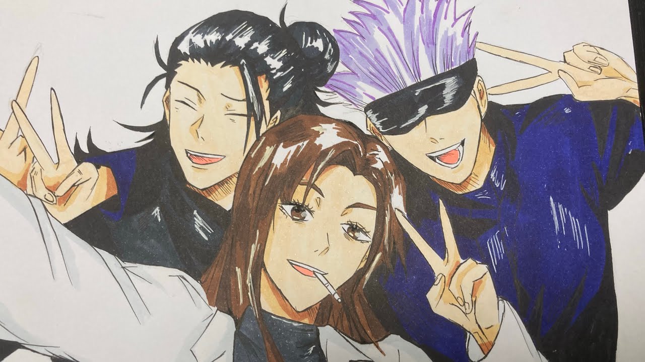 Drawing Gojo,Geto and Shoko grew together 🥺🥺 - YouTube