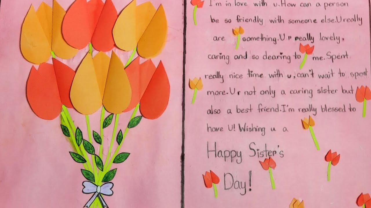 How to make a gift card for Sister's Day |Easy card making |Card for ...