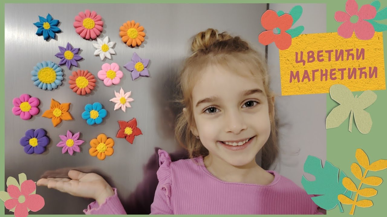 PRAVIMO CVETIĆE MAGNETIĆE OD KLEJ MASE / Clay Craft - YouTube