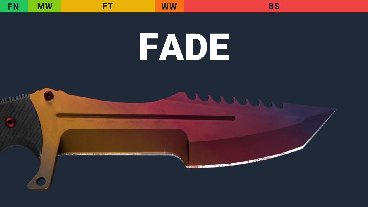 Huntsman Knife Fade - Skin Float And Wear Preview - YouTube