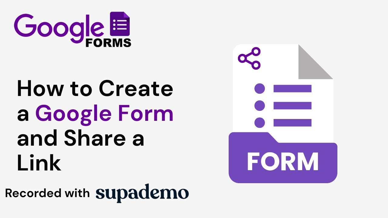 How to Create a Google Form and Share a Link - YouTube