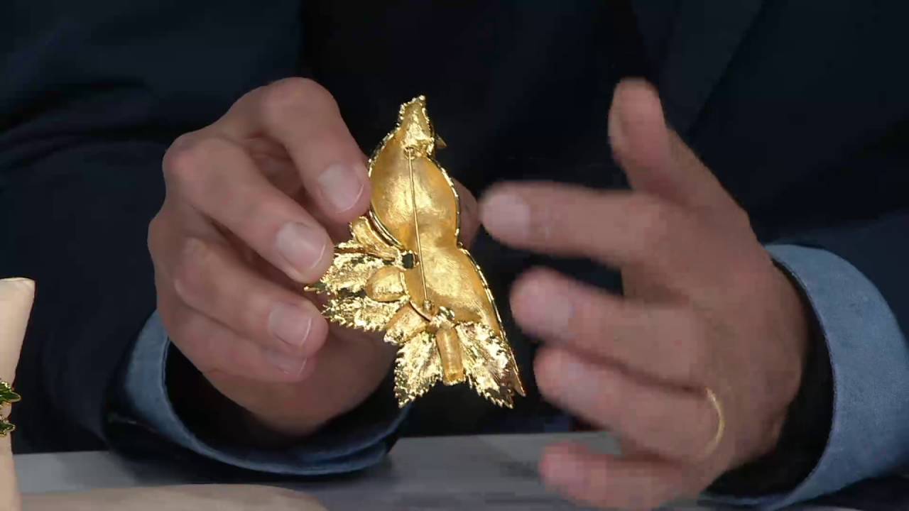 Joan Rivers Pave' Cardinals Pin on QVC - YouTube