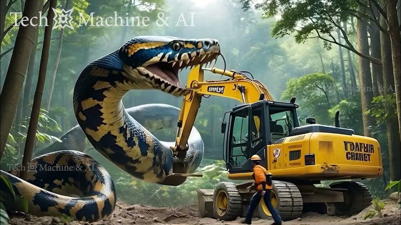 Hunt for Giant Pythons with Excavators: Shocking Ending - YouTube