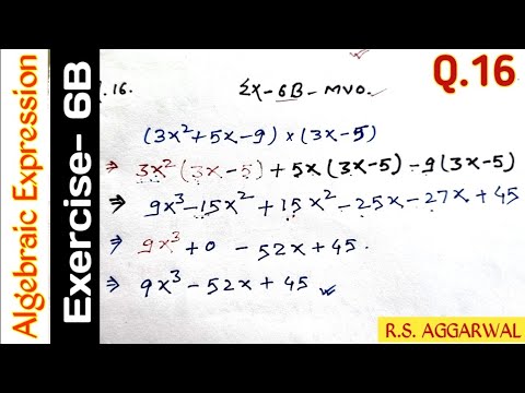 Exercise- 6B | Qus- 16 | Class 8 | Operations On Algebraic Expressions ...