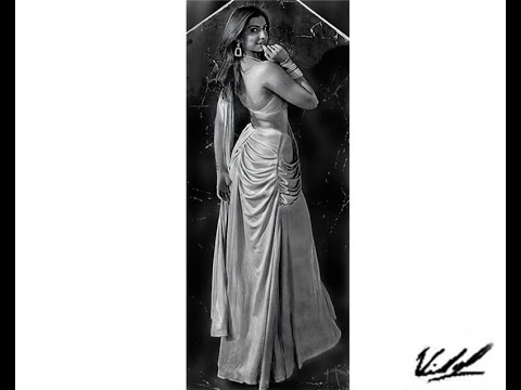 Simrithi Bathija Saree sketch l hot Model l Fashion Model l beauty ...