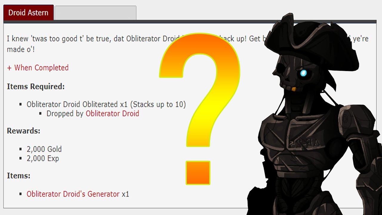AQW NEW DROID ASTERN QUEST l OBLITERATOR DROID'S GENERATOR /JOIN TWIGGUHUNT (MAY THE FOURTH 2025 ...