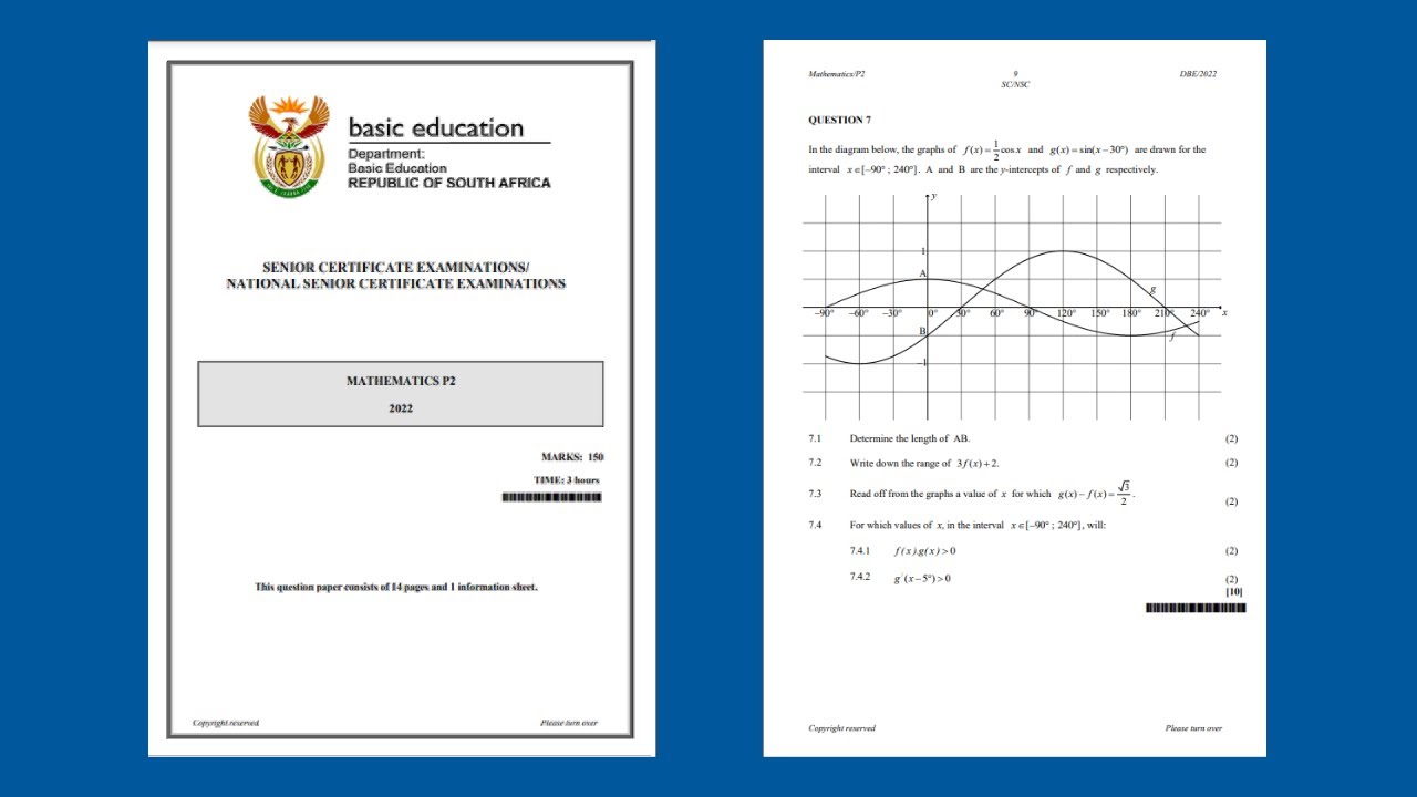 May/June 2022 Trigonometry Functions & Graphs Grade 12 Exam Question ...
