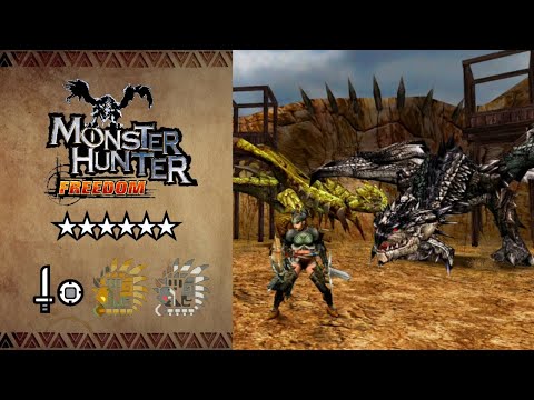 Monster Hunter Freedom | Gold Rathian and Silver Rathalos vs Sword and ...