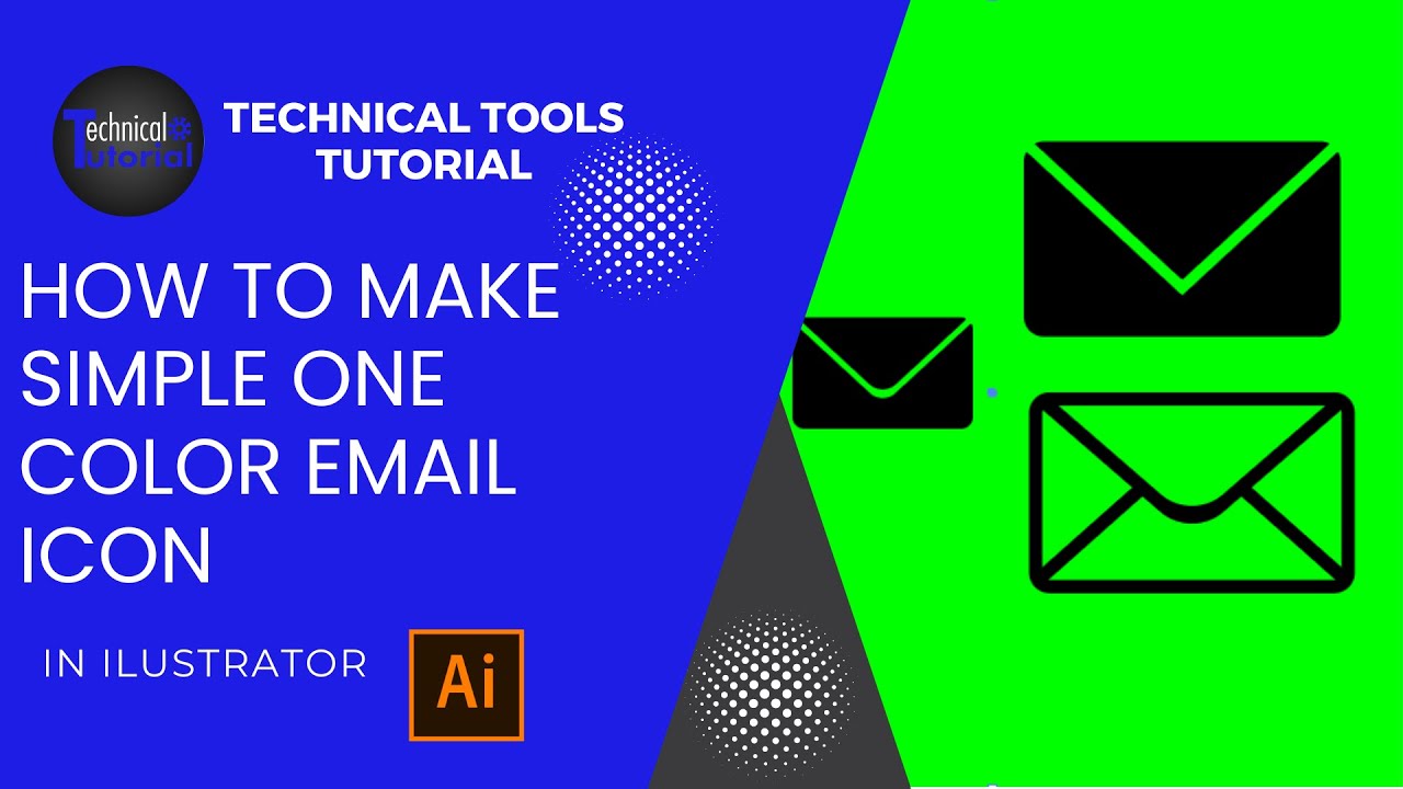 How to draw Email icon in Illustrator | Icon design | Iconography ...