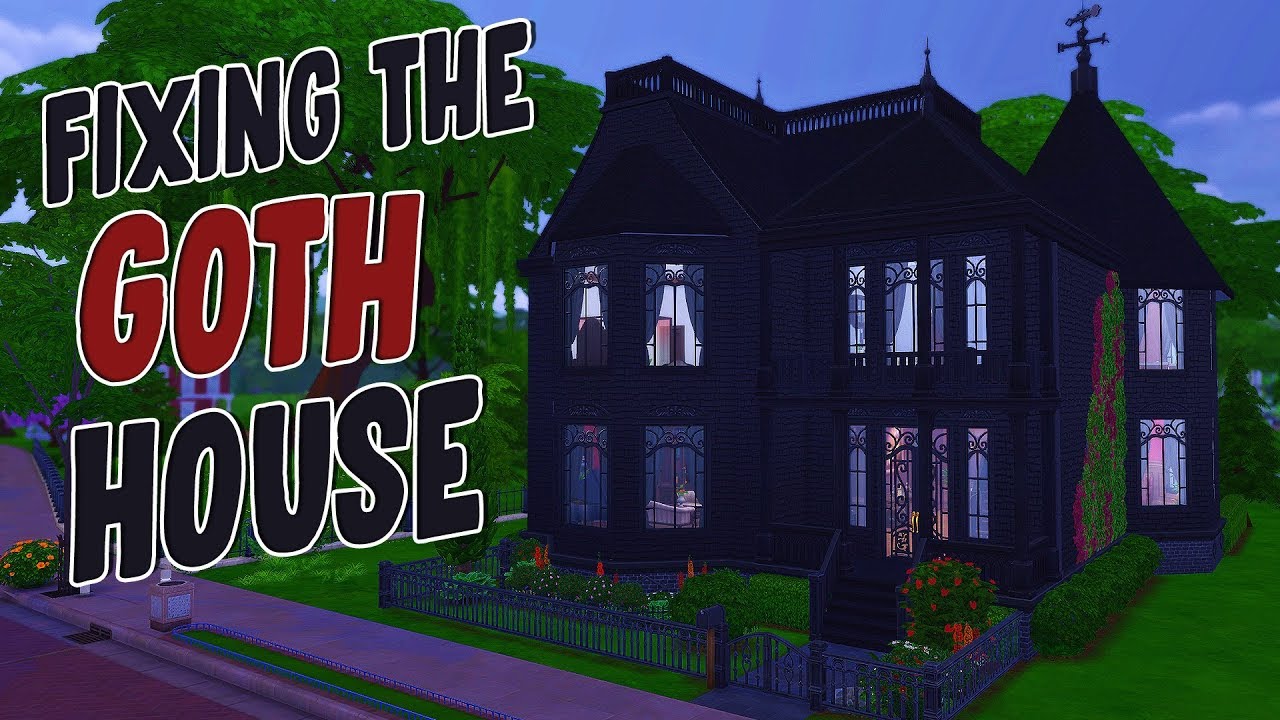 FIXING THE GOTH HOUSE COLLAB // The Sims 4 Speed Build - YouTube