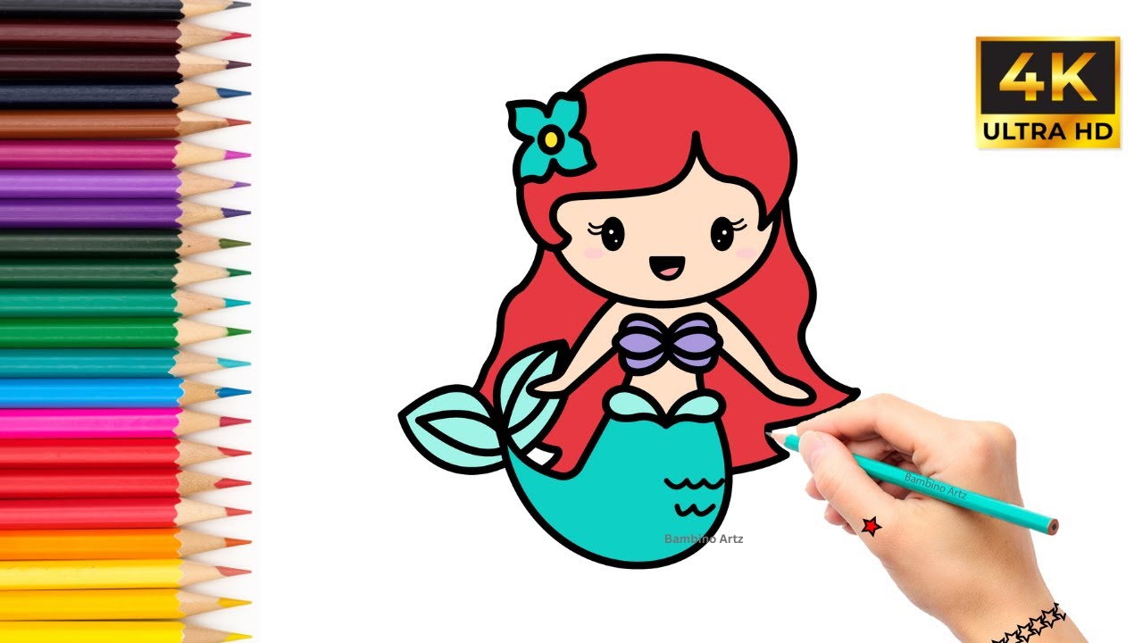 How To Draw Ariel From The Little Mermaid (Easy Step By Step Drawing ...