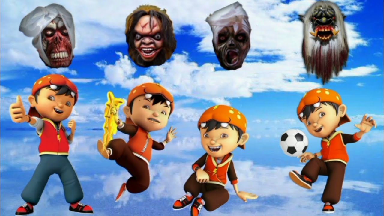 WADIDAW..!!! BOBOIBOY SEDANG BERMAEN TOPENG GEDRUK POCONG DAN BUTO, YUK ...